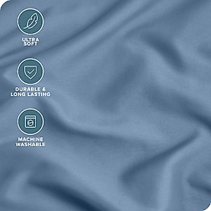 Bare Home Microfiber Pillow Cases - Standard/Queen Size Set of 2 - Cooling Pillowcases - Double Brushed - Coronet Blue Pillowcases 2 Pack - Easy Care (Standard Pillowcase Set of 2, Coronet Blue)