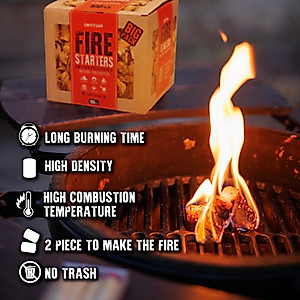 100 pcs Fire Starter for Indoor and Outdoor Use - Natural, Eco-Friendly Firelighter for Grills, Smokers, Fire Pits, Wood Stoves - Waterproof, All-Weather Charcoal Starter, Fire Starters for Campfires