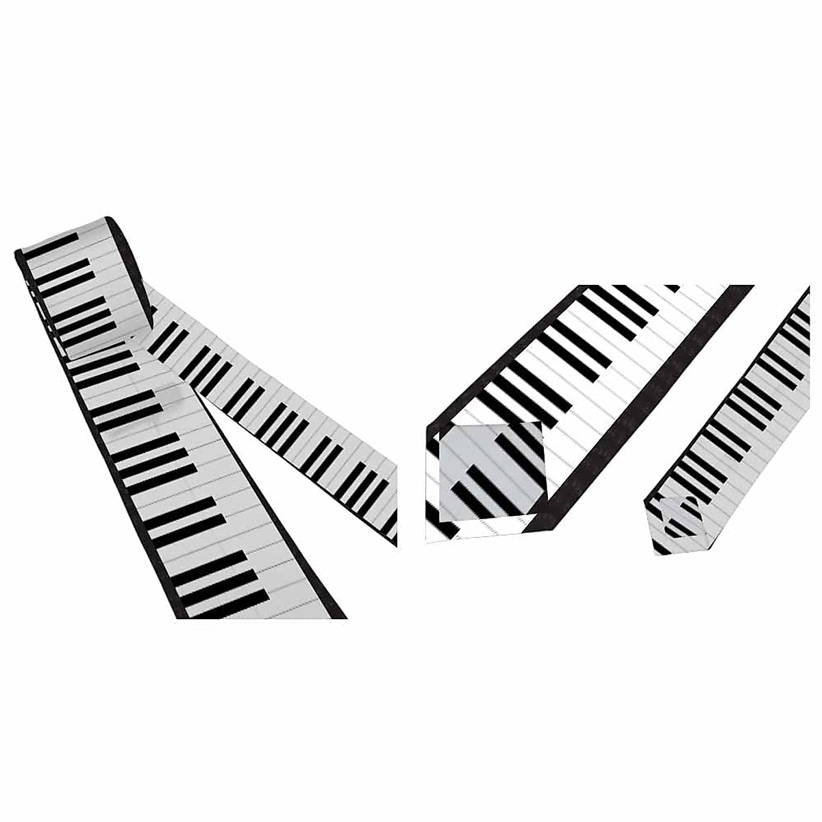 Yekiua Keyboard Ties Piano Keys Key Board Musical Instrument Men's Business Necktie For Husband Father Valentine's Day Father's Day Gift White Black