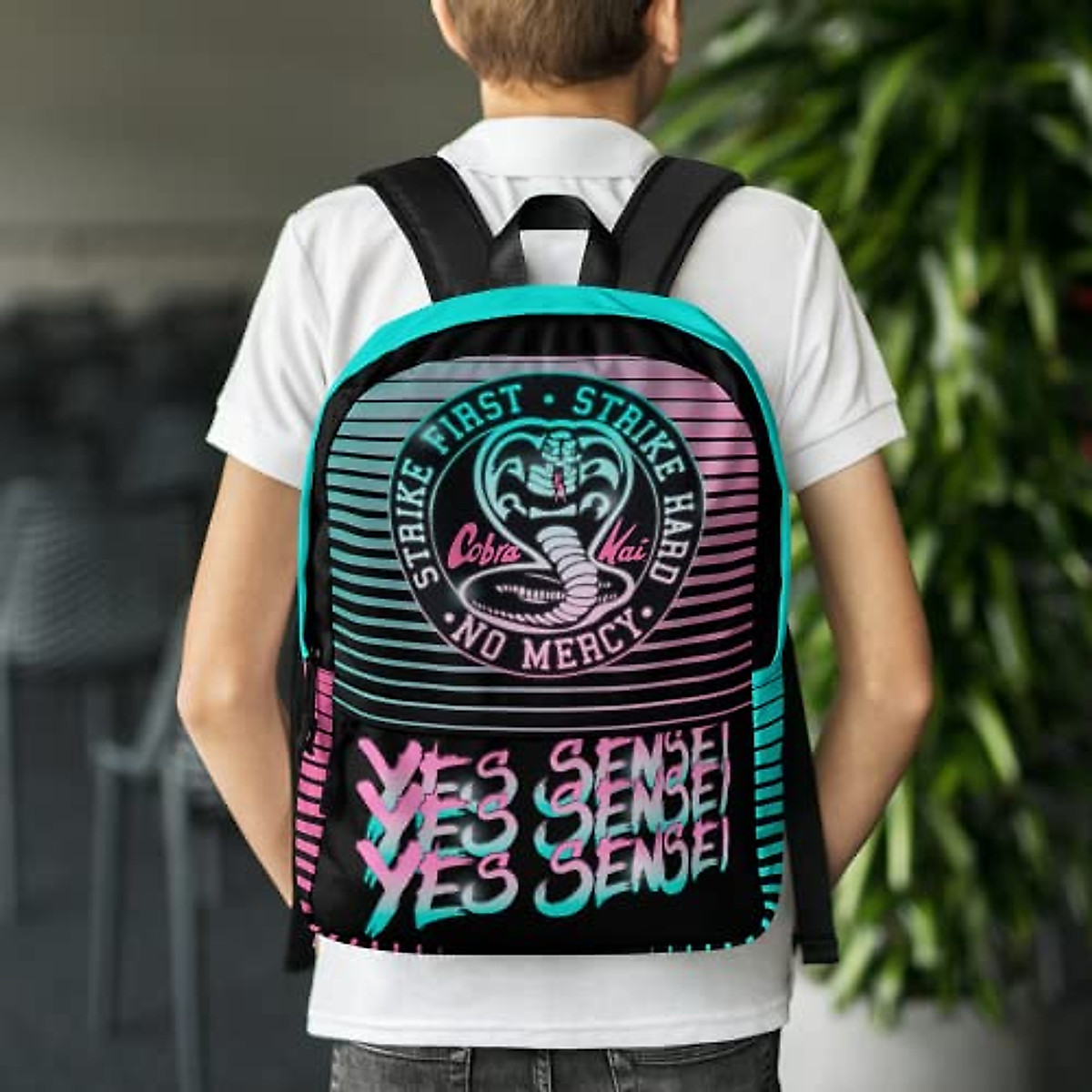 Ripple Junction Cobra Kai Yes Sensei Neon Backpack Officially Licensed