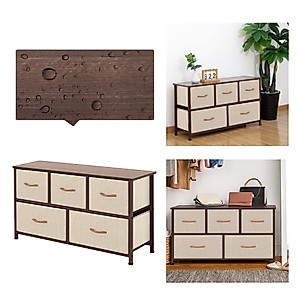 AZL1 Life Concept Extra Wide Dresser Storage Tower with Sturdy Steel Frame, 5 Drawers of Easy-Pull Fabric Bins, Organizer Unit for Bedroom, Hallway, Entryway, Dark Grey