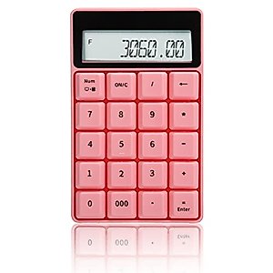 Wireless Number Pad, 2 in 1 Wireless Numeric Keypad 2.4G Digital Display Number Keyboard with Accounting Calculator Financial Accounting Numpad for Home Office Business