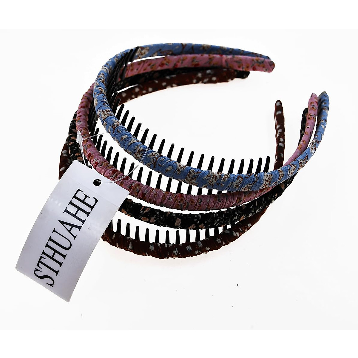 STHUAHE4PC Multicolor Protection Resin Teeth Comb Hair Hoop Hairband Headband Hair Accessories for female by Beauty hair (4 Colors)