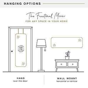 MCS Metal Over The Door Mirror With Rounded Corners, Full Length Hanging Mirror for Bedroom and Bathroom Doors, Silver, 22 x 55 in