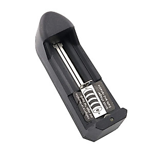 E-outstanding Wall Charger Black 3.7V Single Slot Rechargeable Battery Charger for 18650 18350 16340 14500 14000 Li-ion Battery
