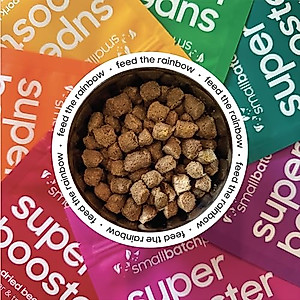 smallbatch Pets Freeze-Dried Super Booster Turkey Bites for Dogs & Cats, 7 oz, Made in The USA, Organic Produce, Humanely Sourced Meat, Single Source Protein, Mixer & Topper, Cranberry & Probiotics