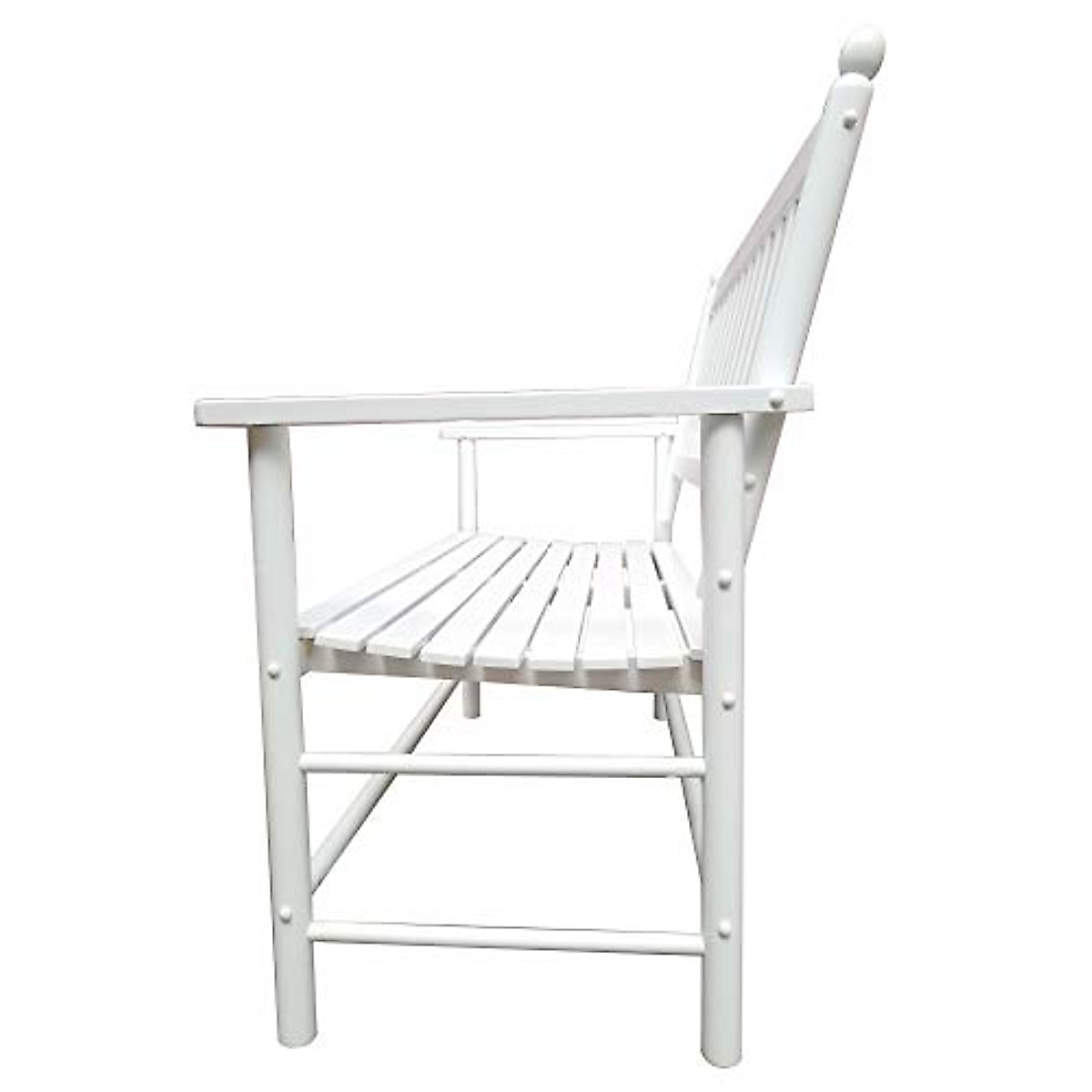 Rockingrocker - A059WT White Outdoor Wood Garden Bench - Suitable for Indoor or Outdoor - Assembled Dimensions:W49.21 x H40.16 x D26.97 inches