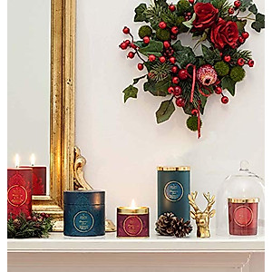 Sherlock SC0668, Scented, Tin Candle, 7.5cm l x 7.5cm w x 7.2cm h, Burgundy