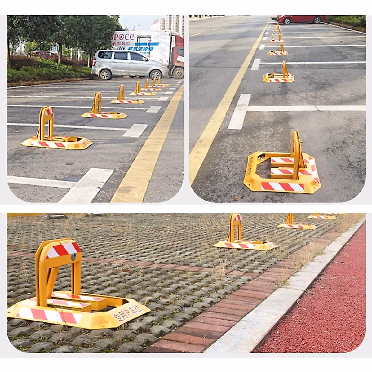 OUSIKA Parking Post, Parking Barrier, for Parking Lot Parking Blocker, Parking Space Lock,Parking Space Lock, Parking Pile Parking Space Lock Parking