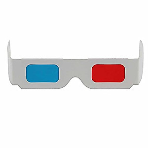 50 Pairs - Flat- 3D Glasses Red and Cyan White Frame Anaglyph Cardboard (Set of 50)