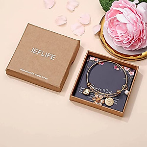 IEFLIFE Flower Girl Bracelets for Little Girls, 14K Gold Plated Stainless Steel Letter C Bracelet Dainty Disc Initial Charms Bracelet for Little Girls JR Bridesmaid Gifts
