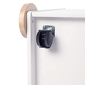 JOLIE VALLÉE TOYS & HOME Wooden Kids Bookshelf, 2 in 1 Children's Bookcase with Toy Storage, Baby Book Organizer with Wheels, Book Cabinet/Book Rack/Toy Box White