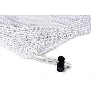 Handy Laundry Commercial Mesh Laundry Bag, Sturdy Mesh Material with Drawstring Closure, Machine Washable Mesh Laundry Bag for Factories, College, Dorm and Apartment Dwellers, (24" x 36", White)