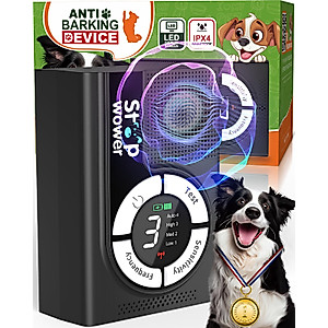 Anti Barking Device, 1500 mAh Rechargeable Ultrasonic Dog Barking Deterrent Devices Safe for Dogs, 2-in-1 Dog Barking Control Devices Up to 50 Ft Range Dog Training & Behavior Aids