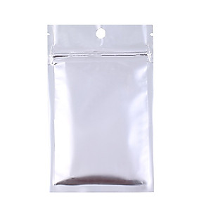 100PCS Clear/Color/Silver Mylar Foil Flat Ziplock Bags (12x22cm (4.7x8.6"), Gold)