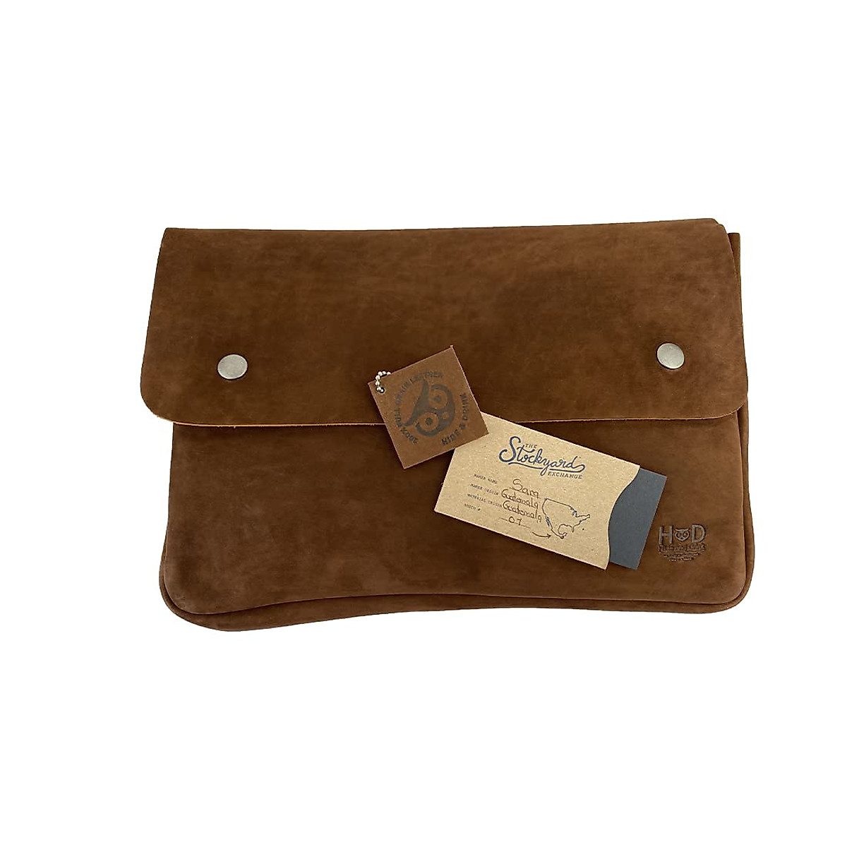 Hide & Drink, Vintage Folder Document Holder, File Case, A5 Binder, Envelope Portfolio, Pencil Pouch, Full Grain Leather, Handmade, Swayze Suede