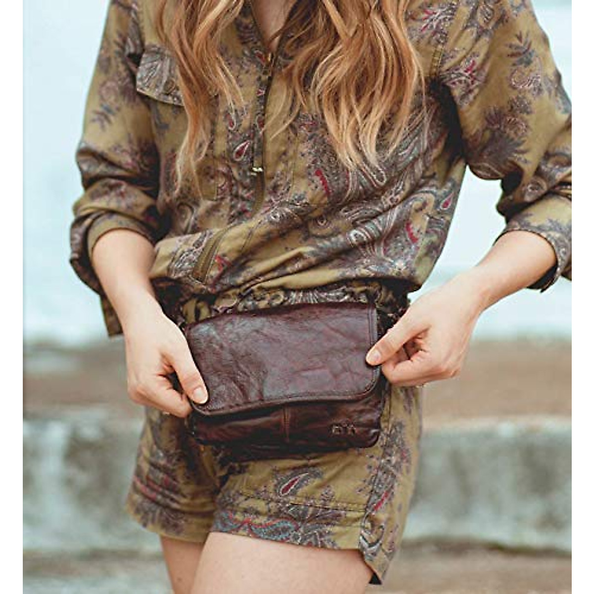 Bed|Stu Women’s Ziggy Leather Crossbody Bag (Teak Rustic)