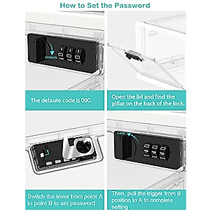 Lockable Box, Medicine Lock Box for Safe Medication, Clear Lockable Storage Box for Medicine, Food and Home Safety, Lockable Storage Bin, Refrigerator Storage Bins…