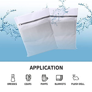JELBOLIN Laundry Bag Mesh Wash Bags for Delicates Bra, 3 PCS Large Washing Bags with Zipper for Lingerie Clothes, Travel Net Cleaning Bag for Garment Socks 16" x 20"