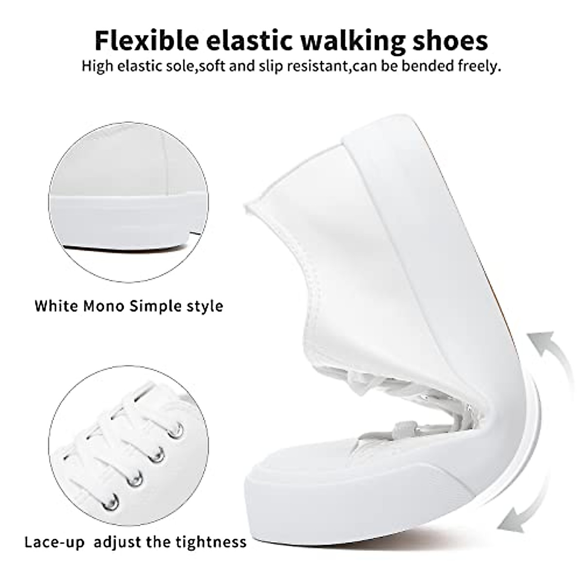 hash bubbie Womens White Sneakers White Shoes Tennis Shoes for Women Women's PU Leather Fashion Sneakers Low top Casual Shoes（PU White.US7）