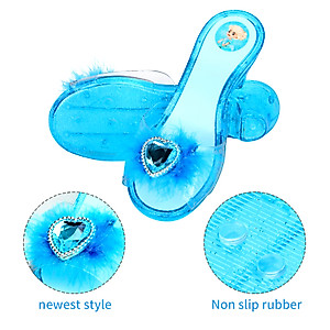 Princess Dress Up Shoes Set, Girls Role Play Dress Up Toys, Toddler Pretend Jewelry Boutique Kit Gift Set for Little Girls Aged 3-6 Years Old, 4 Pairs of Shoes Kit Include Princess Accessories