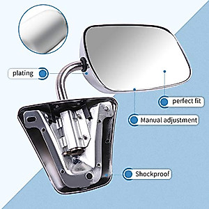 ECCPP Pair Set Fit for 1973-91 Chevy/Chevy GMC Jimmy Suburban C10 20 30/C/K1500 2500 3500/C15 25 35 Manual Stainless Mount Folding Chrome Side Mirrors