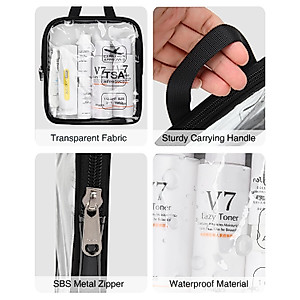 Relavel Tsa Approved Toiletry Bag,Clear Makeup Bag,Quart Size 3-1-1 Travel Bags fit for 3 oz Travel Bottles,Waterproof Toiletries Cosmetic Pouch Bag(Small)