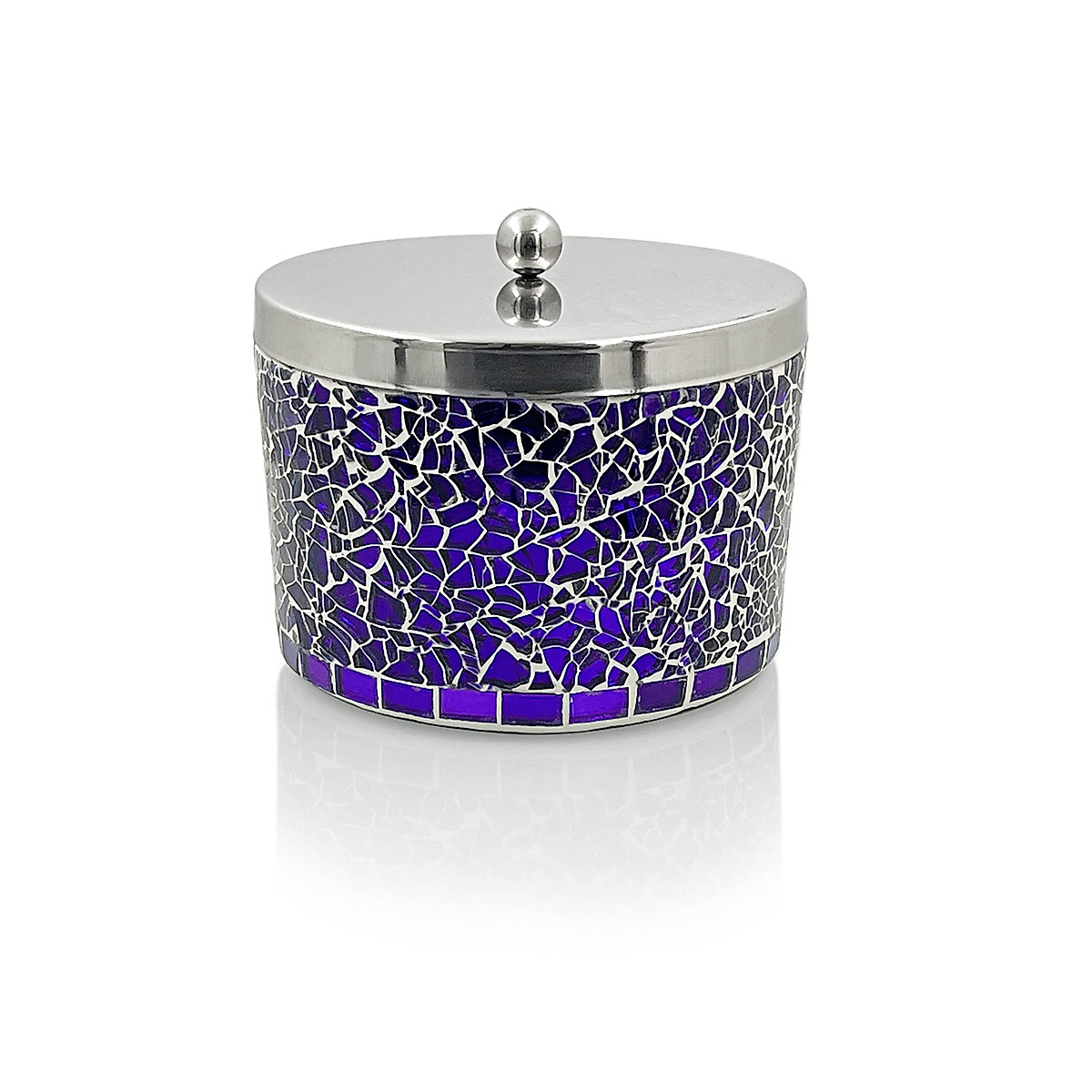 LushAccents Bathroom Accessory Set, 4-Piece Decorative Glass Bathroom Accessories Set, Soap Dispenser, Soap Tray, Jar, Toothbrush Holder, Elegant Seafoam Green Mosaic Glass