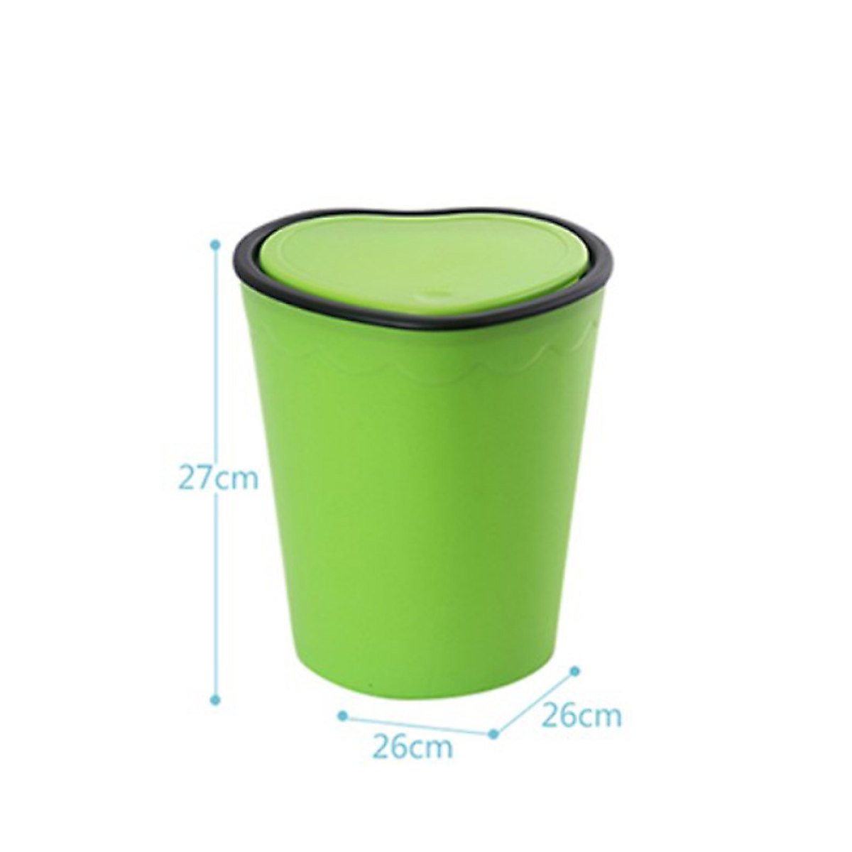 PalaeoWind Heart-Shaped Plastic Trash Can, Creative Fashion Home Kitchen Living Room Trash Can with A Lid Bedroom by Formula,Purple