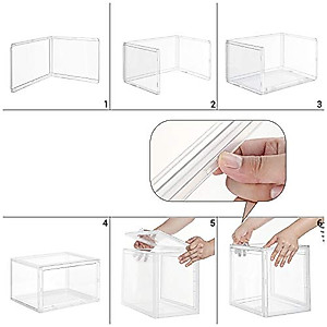 SONGMICS Shoe Boxes, Pack of 3 Stackable Shoe Organizers with Clear Door for Sneakers, Plastic Shoe Storage for US Size 12, 14.2 x 11 x 8.7 Inches, Transparent ULSP03CW