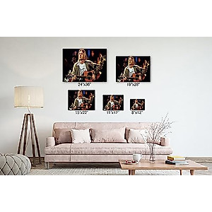 SpiritualHands Kurt Cobain Canvas Wall Art - Posters, Prints, and Decorations for Nirvana Fans - Unique Memorabilia and Gifts (18 KURT COBAIN LOOKING FAR, 15" x 22" - Ready to Hang)