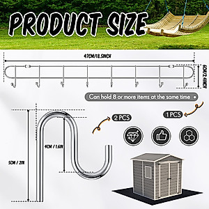 MorningRo 3 Pcs Shed Tool Organizer Garage Wall Organizer Storage Tool Hangers for Garage Wall Heavy Duty Individual Utility Hooks for Shed Garden Broom Rake Hanging Rack Holder