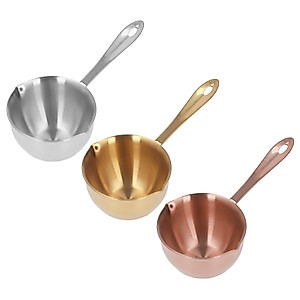 Butter Warmer Pot, 0.8 Quart Milk Warmer Pot with Dual Pour Spouts,Stainless Steel Chocolate Melting Pot,Multifunctional Sauce Pan,for Stove Top, Coffee Tea Soup Warming