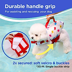 WINIZ Dog Life Jacket - Pet Safety Vest with Removable Front Float & Rescue Handle - Adjustable High Buoyancy Aid Pet Supplies for Boating, Surfing, Swimming (Yellow, Medium)