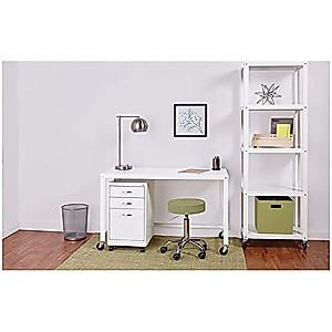 Hirsh SOHO 72" High 5 Shelf Open Rolling Metal Bookcase in White