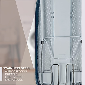 Bartnelli Tabletop Ironing Board | XL 36x13 European Made Portable Iron Board with Extra Layers Padding, Scorch Resistant Cotton Top, and Foldable Steel Legs with Safety Lock to Easily Store Away