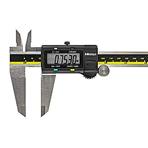 Mitutoyo 500-193-30CAL Absolute Digimatic Caliper with Calibration, Inch/Metric, Stainless Steel Jaws, 0-12" (0-300mm) Range, 0.0005" (0.01mm) Resolution, -0.0015" Accuracy
