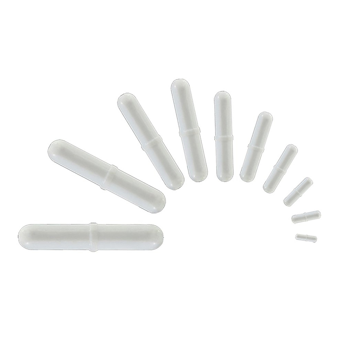 10pcs PTFE Magnetic Stirrer Mixer Stir Bar Spinbar Stirring for Lab Use White Color