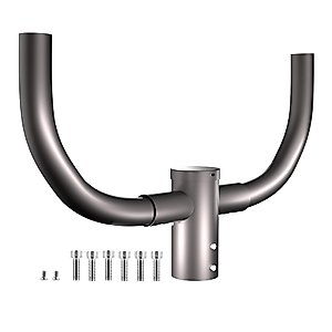 Lightdot Double Bullhorn Bracket for LED Parking Lot Light，180 Degree Mounting Bracket with 2-3/8" Slip Fitter Post Light for Dusk to Dawn Outdoor LED Shoebox Area Light Street Light