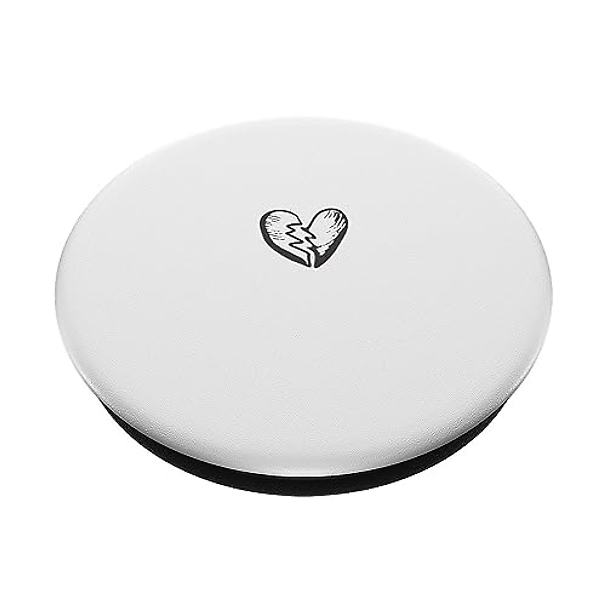 Gray White Hand Drawn Broken Heart PopSockets Standard PopGrip