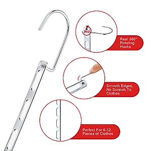 12 Pack Space Saving Hangers for Clothes, Collapsible Metal Hangers Organizer, Closet Hangers Space Saver, Clothes Hanger Organizer, Magic Hangers for Organization and Storage, Dorm Room Essentials