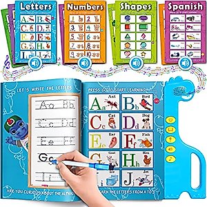 Curious 2 Learn ABC Learning for Toddlers | Learning Resources | English & Spanish Sound Book | Preschool Learning Activities | Educational Learning Toys | 4 Year Old Boy Birthday Gift
