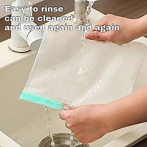 SHUCHUANG Reusable Snack Bags Dishwasher Safe,10Pack Reusable Bags Silicone Extra Thick Leak-proof Reusable Freezer Bags for Candy, Snack, Cereal, Travel Items, Home Organization(BLUE)