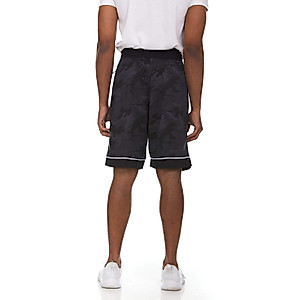 Spalding Mens Heat Performance Basketball Shorts with 10" Inseam, Black Camo, L