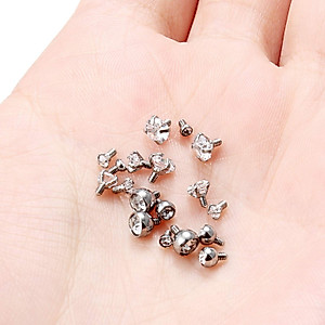 Hoeudjo 18PCS 14G Grade 23 Titanium Dermal Anchor Tops Internally Threaded Clear Gem for Women Men, Mixsize Top 2mm/3mm/4mm