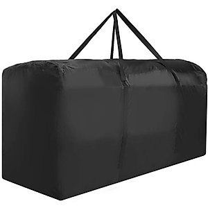 Aurragiy Patio Cushion Storage Bag Extra Large Oxford Fabric Outdoor Cushion Bag Waterproof Resistant Outdoor Zippered Storage Bags for Furniture Cushions 68" L x 30" W x 20" H (Black)