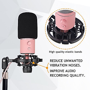Razer Seiren X Desktop Microphone Stand with Shock Mount, Foam Windscreen, Adjustable Mic Stand with Pop Filter Shockmount Reduces Vibration Noise for Razer Seiren X USB Streaming Microphone Frgyee