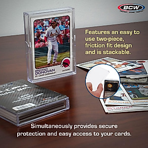 BCW 25 Card Slider Boxes - 10 Pack | Trading Card Storage Box | Sturdy, Stackable, Crystal-Clear Design for Magic The Gathering, Football, Basketball, Baseball | Card Case