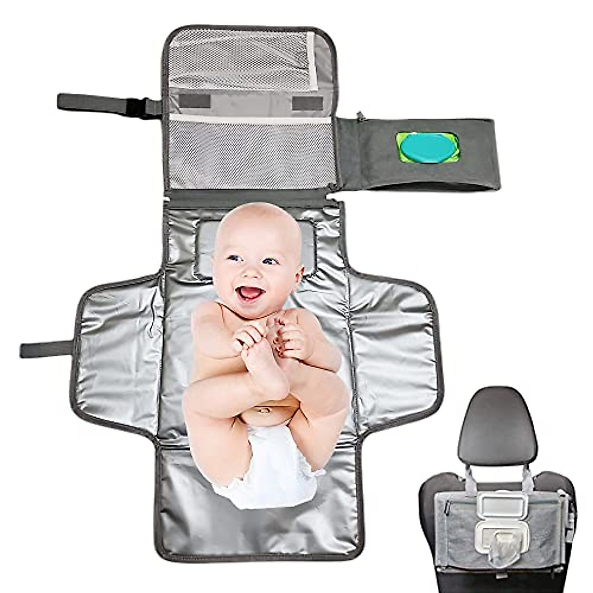 Portable Diaper Changing pad (Gray)