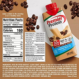 Premier Protein High Protein Shakes Variety Sampler Pack 11 Fl. Oz Each - Cafe Latte, Chocolate, Vanilla, Caramel - 2 of Each Flavor (8 Pack) in The Award Box Packaging